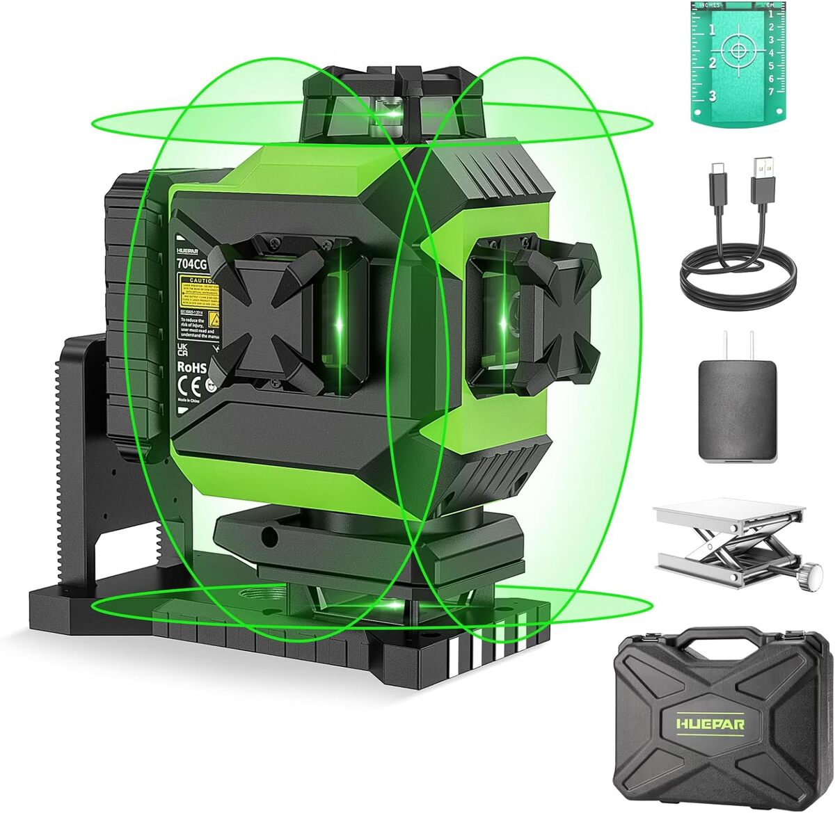 Test du Huepar 4x360 : niveau laser 4D vert puissant et polyvalent